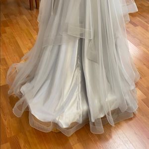 Shail K | Dresses | Silver Prom Dress With Mini Rhinestones | Poshmark